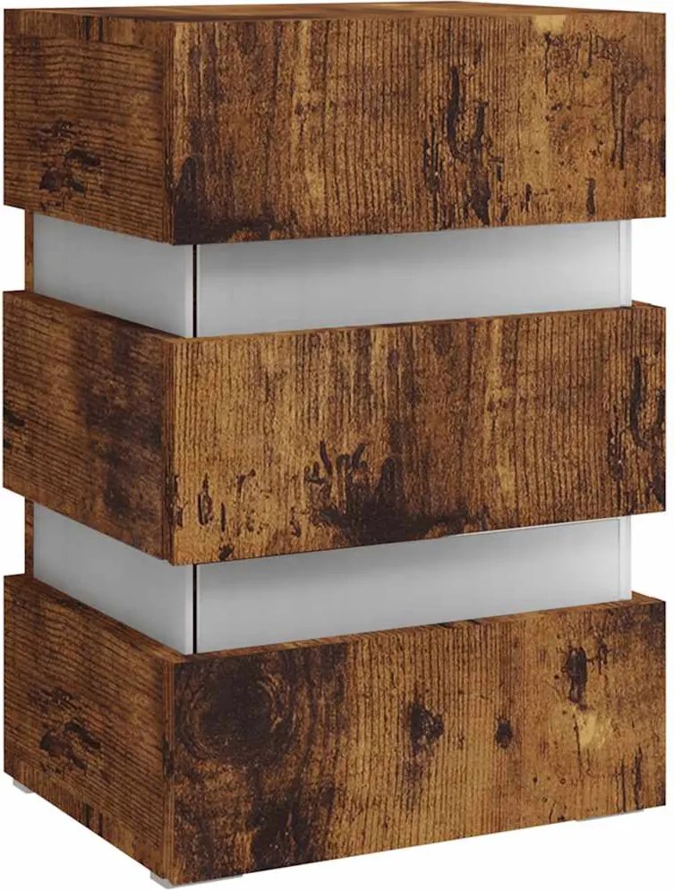 Noční stolek kouřový dub 45 x 35 x 67 cm kompozitní dřevo 326848