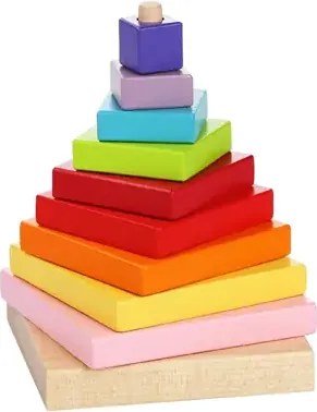 CUBIKA 13357 Barevná pyramida - dřevěná skládačka / 9 dílů / od 18 měs