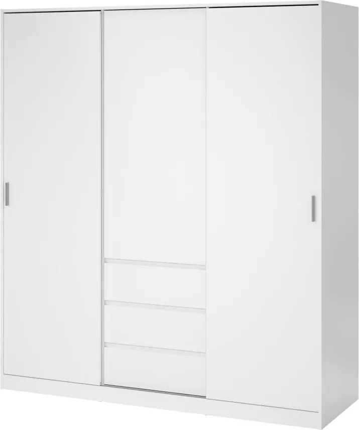Šatní skříň Simplicity III, bílý lesk