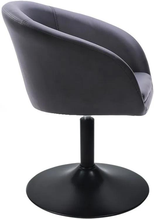LuxuryForm Židle VENICE na černé kulaté podstavě - černá