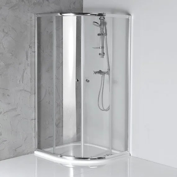 Aqualine Aqualine, ARLETA čtvrtkruhová sprchová zástěna 900x900mm, čiré sklo, HLS900Y