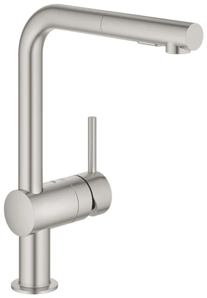 Grohe Minta - Dřezová baterie s výsuvnou sprškou, supersteel 30274DC0