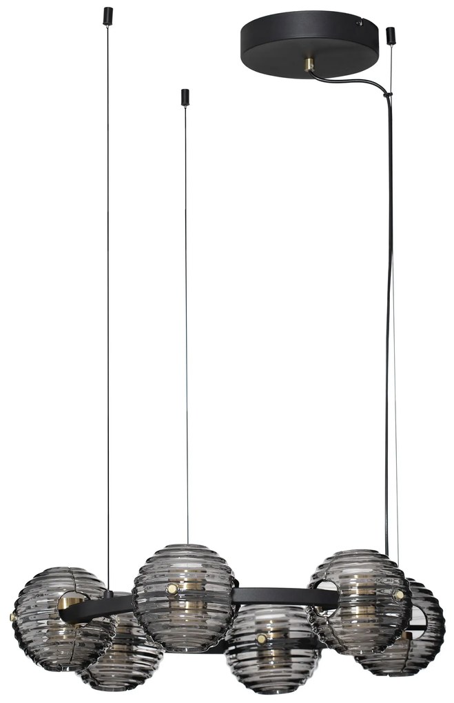 LED stmívatelný černo-zlatý moderní lustr Las