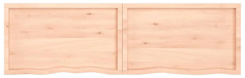 Nástěnná police 200x60x(2-4) cm neošetřené masivní dubové dřevo - Default Title