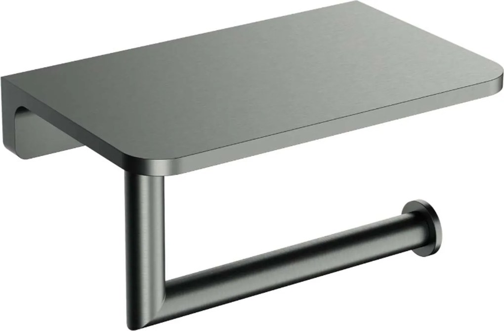 OMNIRES Modern Project - Držák toaletního papíru s poličkou, kartáčovaný grafit MP60511GR