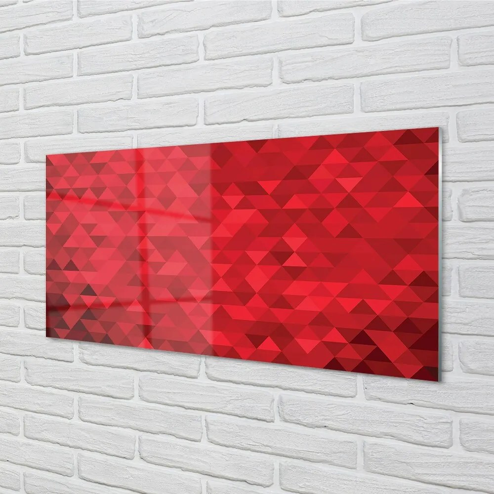Obraz na skle Červené vzor trojúhelníky 100x50 cm