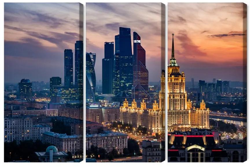 Vícedílný obraz Letecký Pohled Na Panorama Moskvy Nedostatek Nedostatek Plátno Canvas 150x100