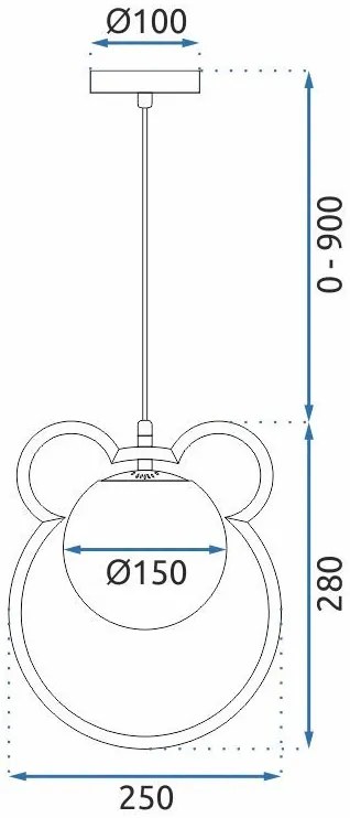 Toolight Závěsné osvětlení Teddy G105-1W zlaté