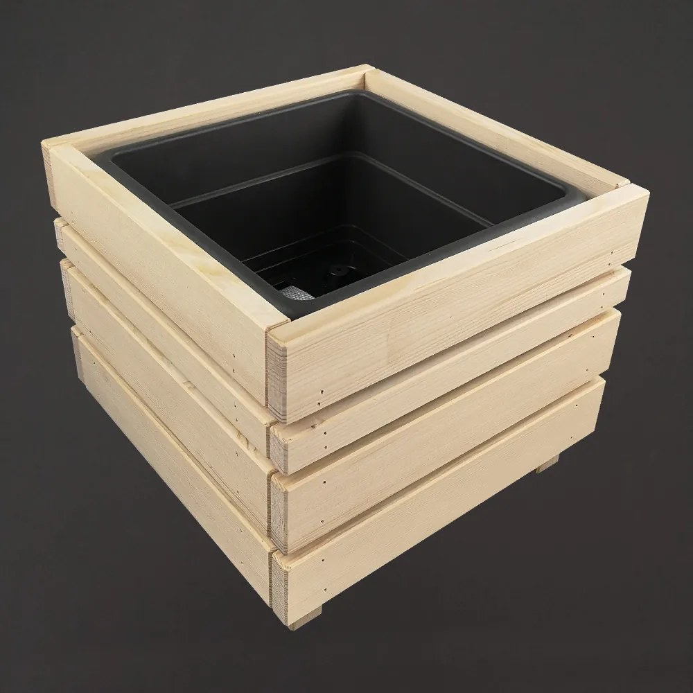 AMADEA Dřevěný designový obal s květináčem, 33,6x33,6x28cm