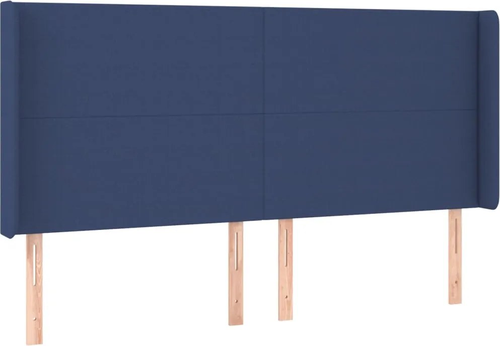 Box spring postel s matrací a LED modrá 200x200 cm textil 3138747