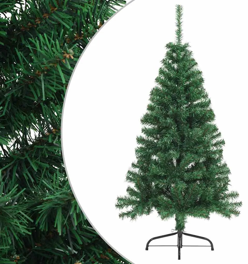 Umělý poloviční vánoční stromek se stojanem zelený 150 cm PVC 321031