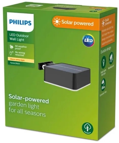 Philips - LED Solární nástěnné svítidlo VYNCE LED/1,5W/3,7V 1500 mAh IP44