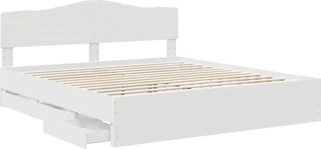 Rám postele se zásuvkou Bílá 180 x 200 cm Inženýrské dřevo 3412977