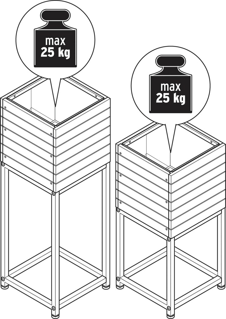 Tchibo - Stojany na květináče »Elin« - barva: černá