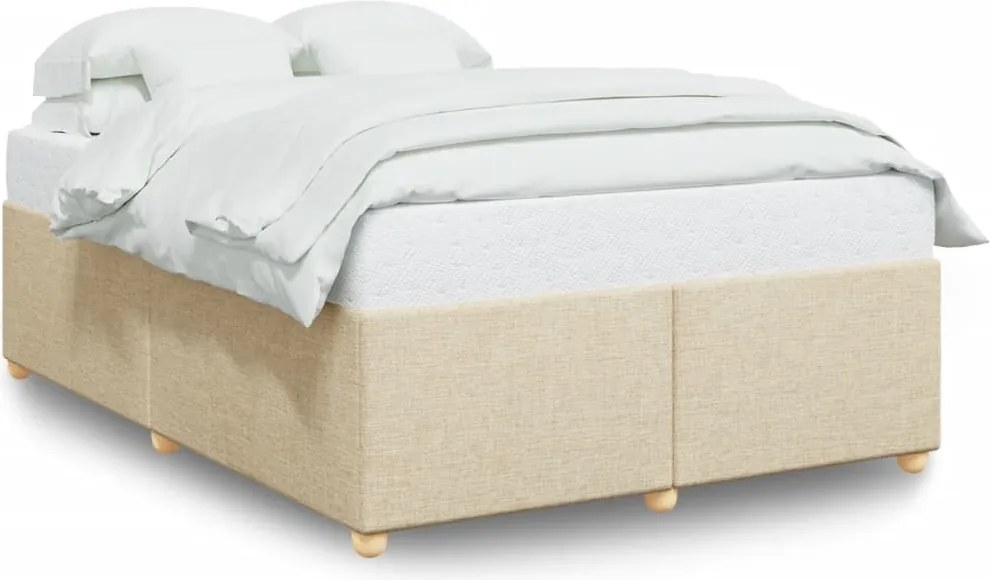 Rám postele bez matrace krémový 160 x 200 cm textil 3284748
