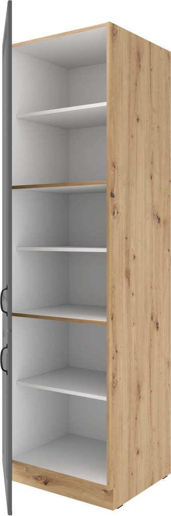 STILO ad | vysoká skříňka 60 DK-210 2F potravinová s policemi | 60 cm | UNI dvířka | artisan/šedá