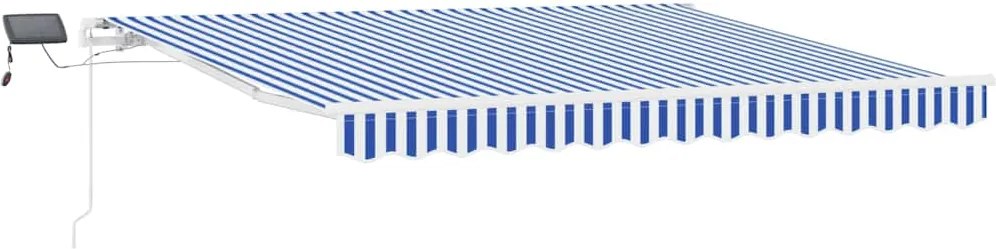 Stahovací markýza Modrá a bílá 350 x 250 cm Polyester a hliník 3081614