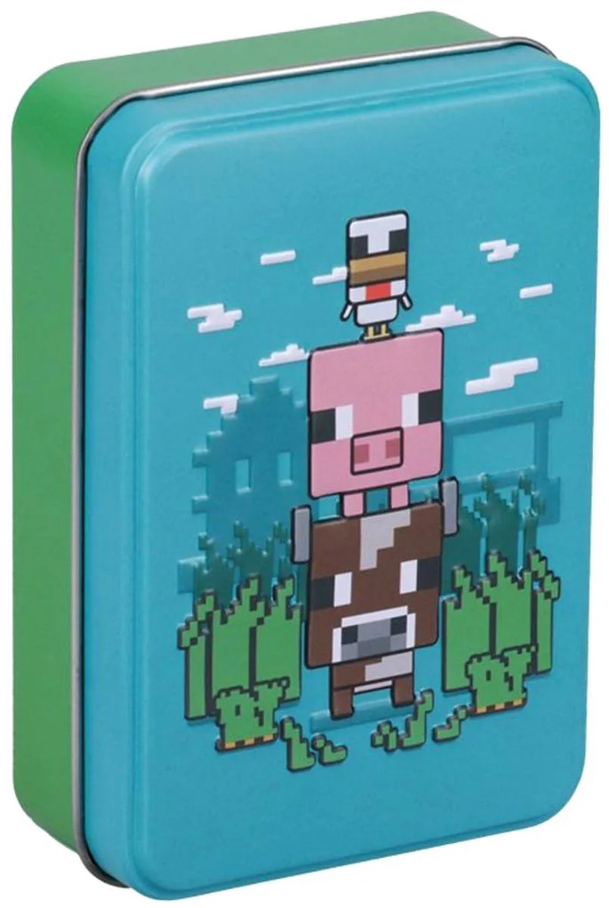 _Ostatní 1_ HRA Karty hrací Minecraft zvířata v plechové krabičce *SPOLEČENSKÉ HRY* pp13379mc