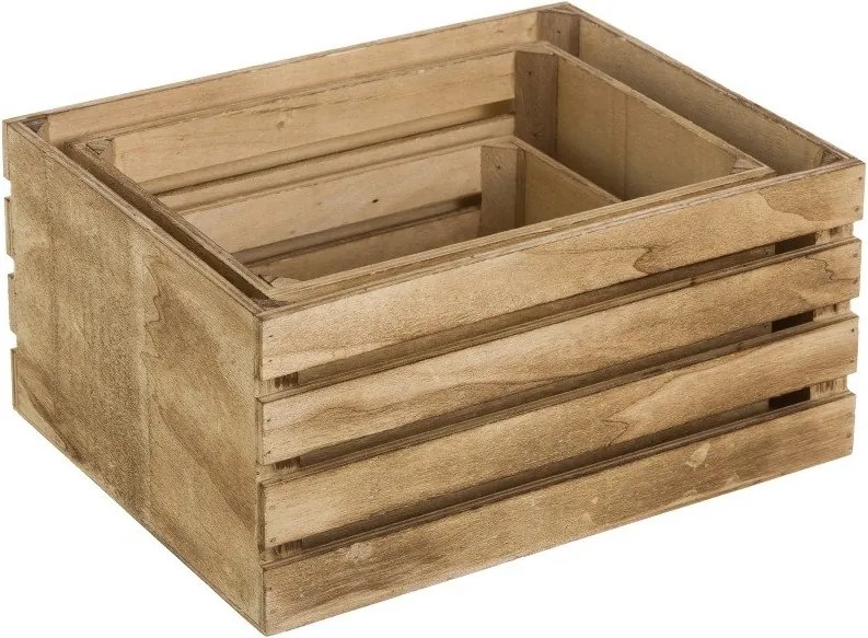 Úložné boxy v přírodní barvě v sadě 3 ks 31x23x15 cm – Casa Selección