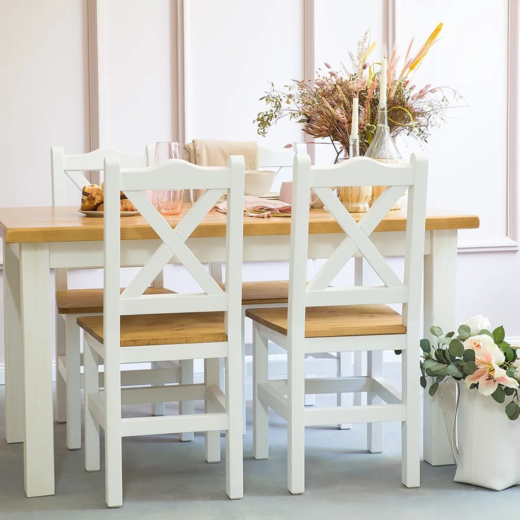 ARTEN Rustikální jídelní stůl POPRAD MES13B - borovice (bílý vosk) ROZMĚR: (š/h/v) 80 x 80 x 76 cm