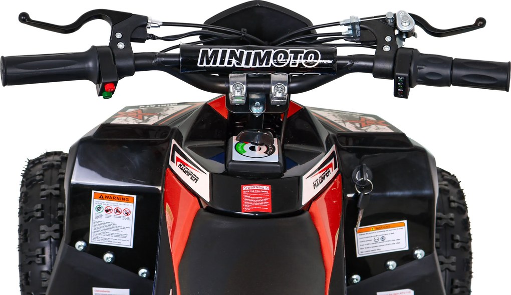 Ramiz Čtyřkolka na baterie E-STAR červená 35 km/h + motor 1000W + nafukovací kola + nastavení sedadla