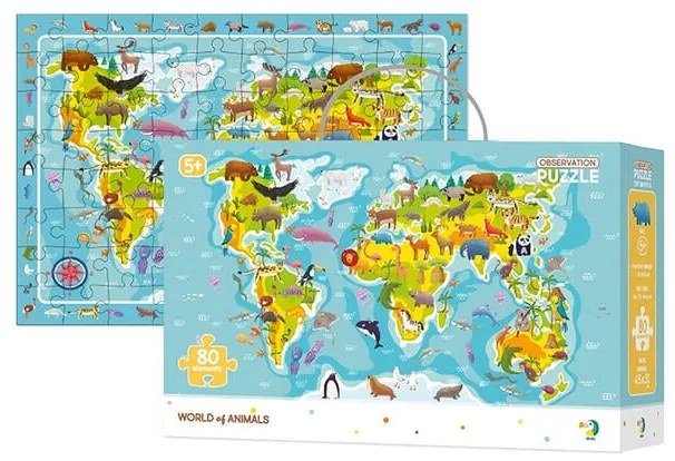 Puzzle Svět zvířat 80 dílků