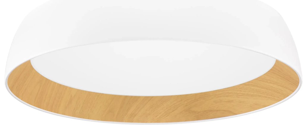 LED stmívatelné bílo-dřevěné moderní stropní svítidlo Sigi 2
