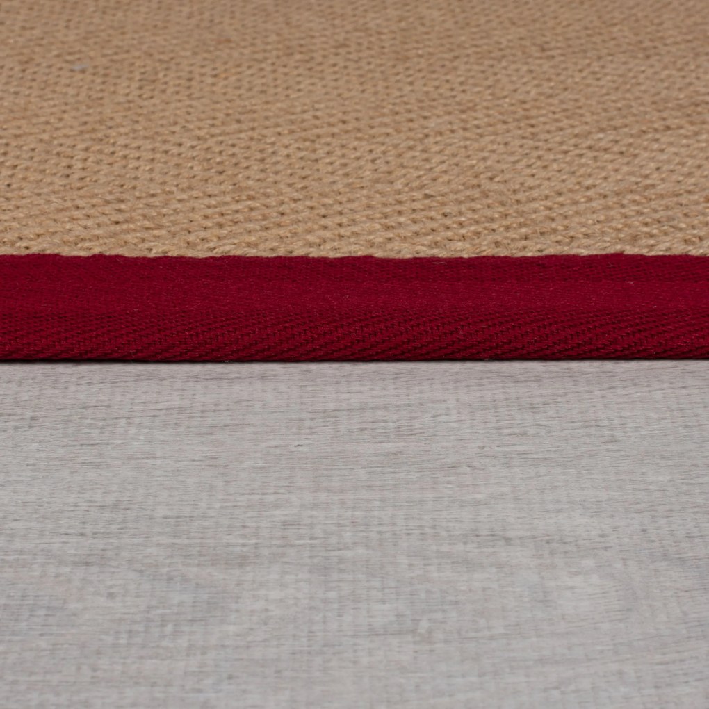Flair Rugs, Kusový koberec Herringbone Border Kira Red, 120x170, béžová, chodba / předsíň