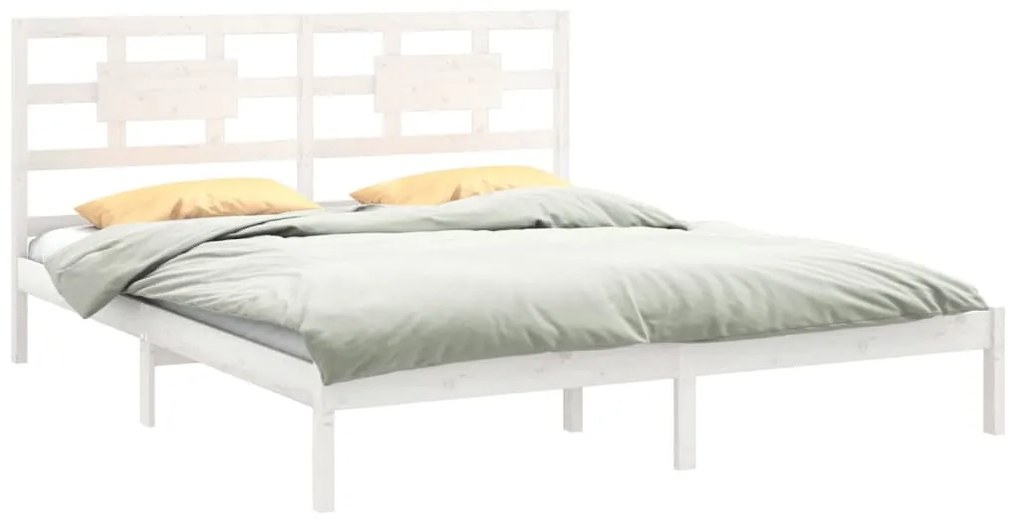 Rám postele bílý masivní dřevo 160 x 200 cm,  3105676