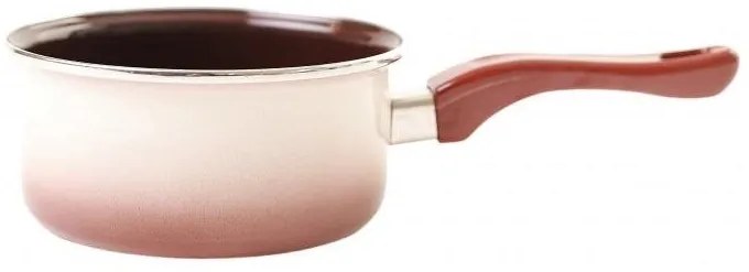 Rendlík metalac smaltovaný rendlík s dlouhou bakelitovou ručkou, capuccino, 16 cm, 1,5 l