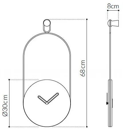 Designové nástěnné hodiny Nomon Eslabon Calacatta 68cm
