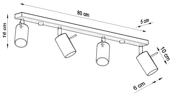 Sollux SL.0332 - Bodové svítidlo RING 4L 4xGU10/10W/230V černá