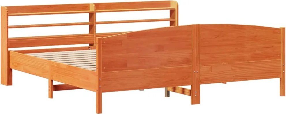 Postel bez matrace voskově hnědá 200 x 200 cm masivní borovice 3306956