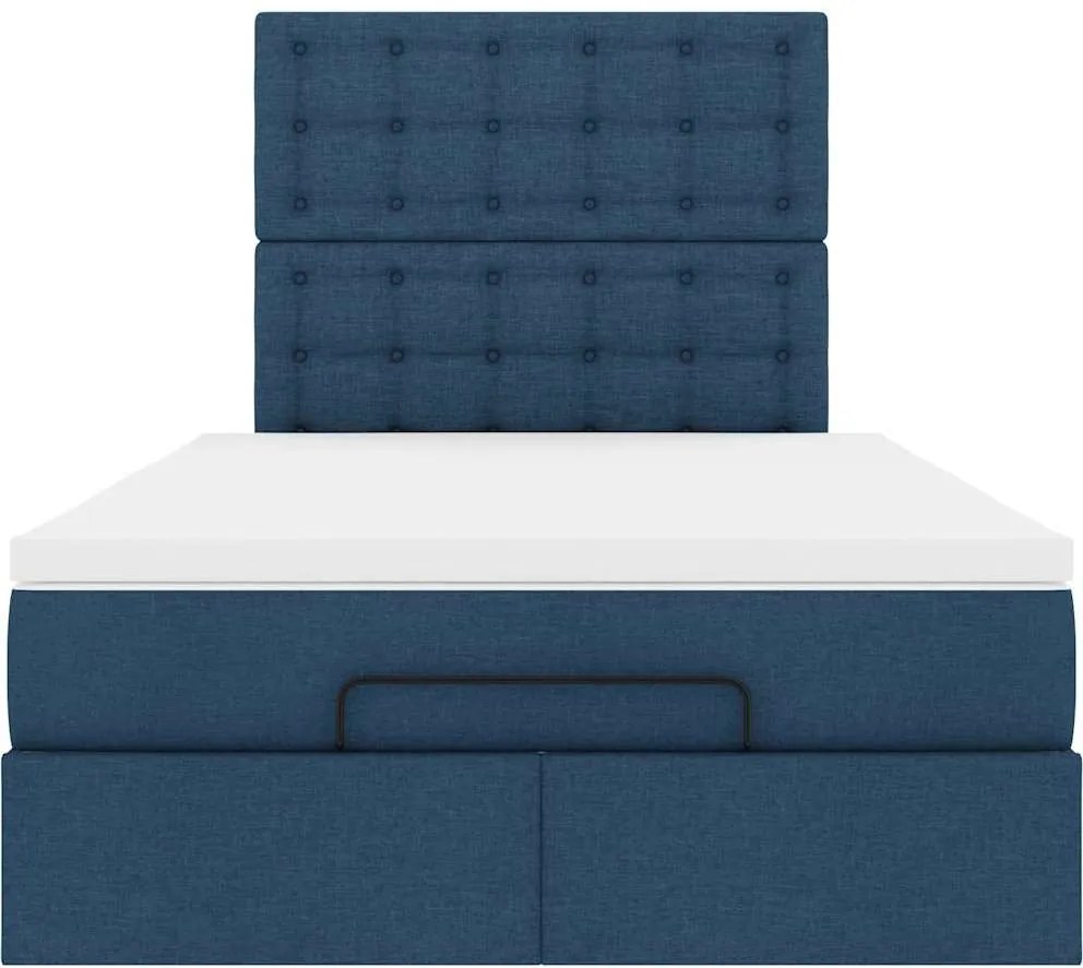 Osmanský rám postele s matrací modrá 120x200cm textil 3313319