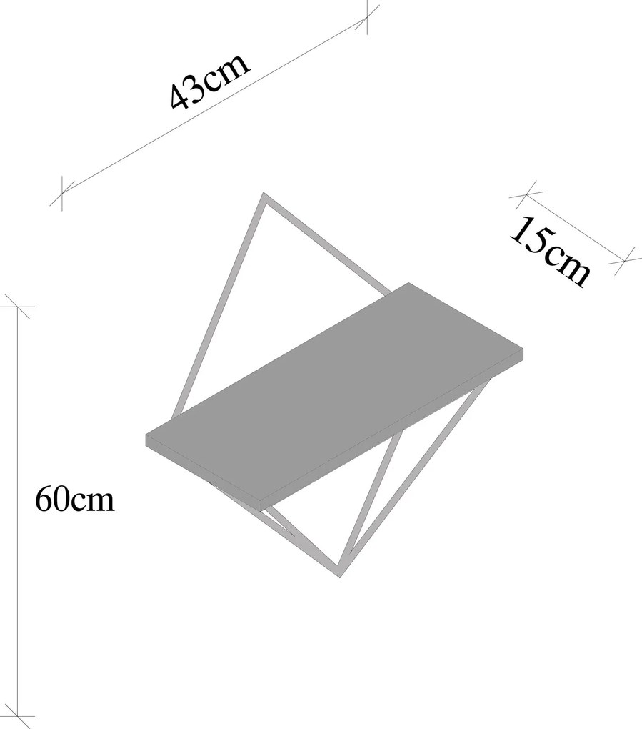 Nástěnná police PAEONIA tmavý ořech