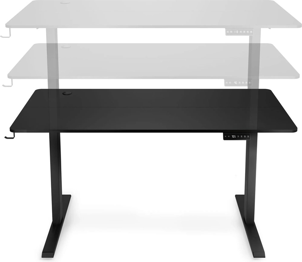 Elektrický psací stůl 140 x 60 cm Biago -černý