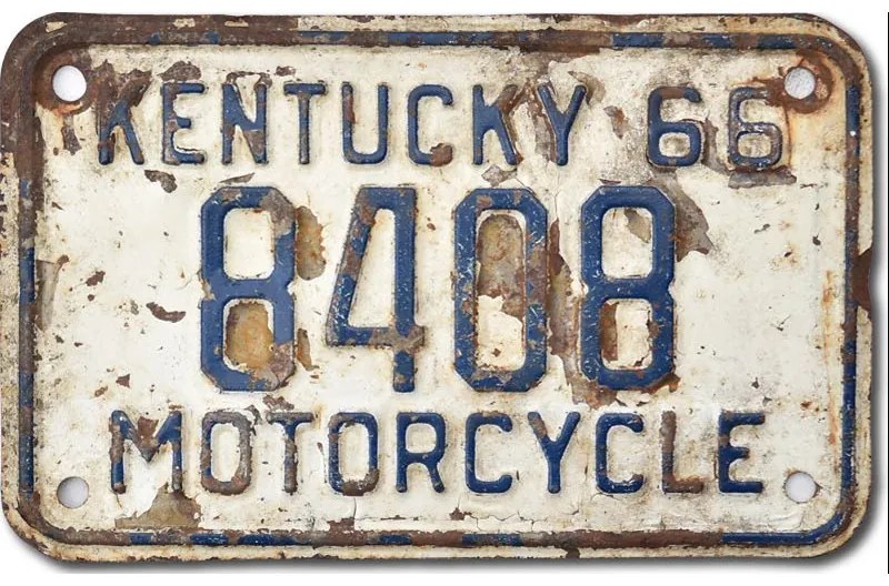 Americká SPZ Kentucky 1966 White 8408 moto