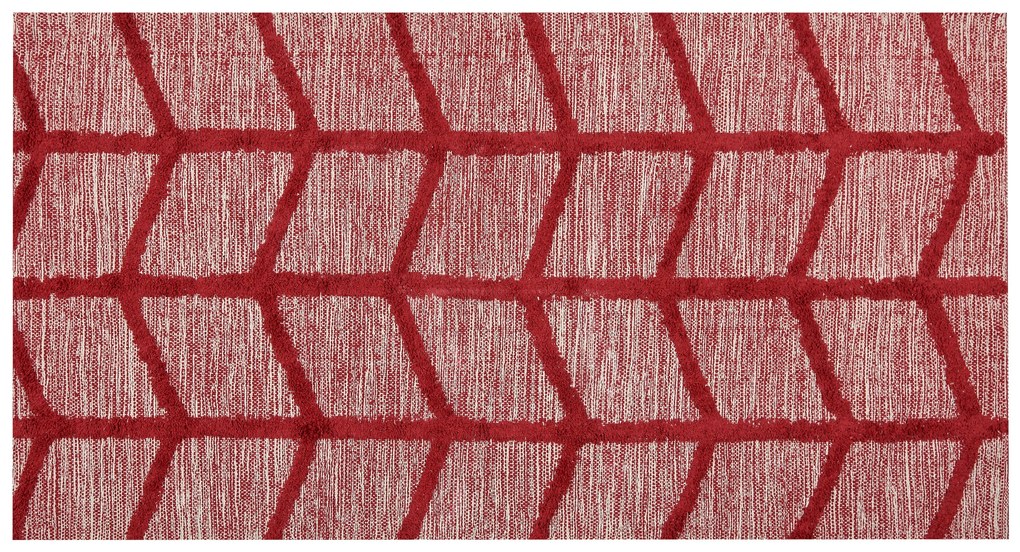 Bavlněný koberec 80 x 150 cm červený SIVAS Beliani