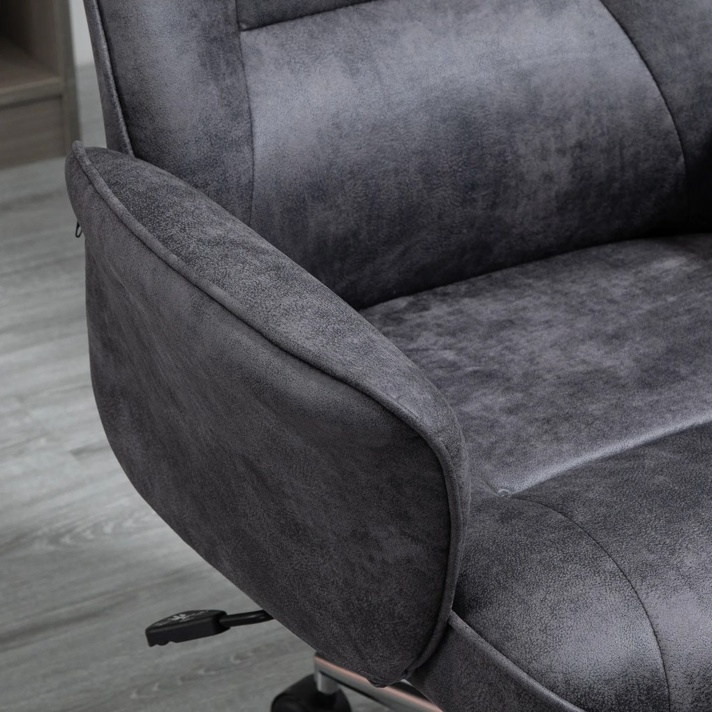 Kancelářská židle Vinsetto XXL, ergonomická kancelářská židle s houpací funkcí, výškově nastavitelná, max. nosnost 120 kg, šedá