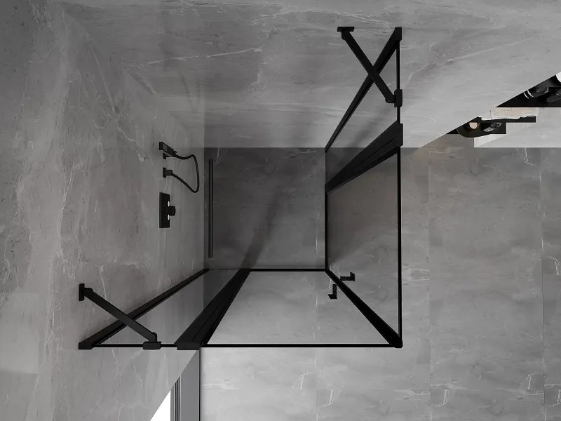 Mexen, Mexen Mist Duo výklopný sprchový kout 95 x 95 cm, černý rám - 8A4-095L-095P-70-70