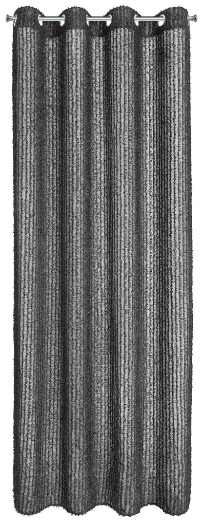 ZÁVĚS NA KROUŽCÍCH TIFFANY 135X250 CM ČERNÁ