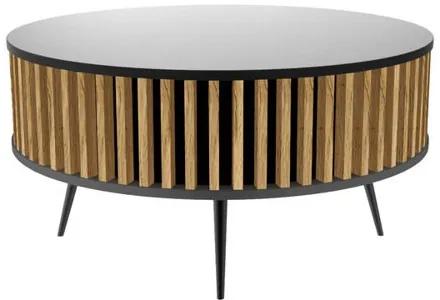 Konferenční stolek RONDA dub artisan/černá