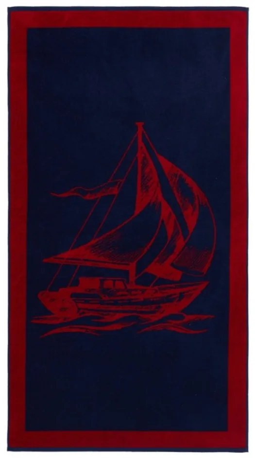 Plážová osuška SAIL 85x160 cm Červená