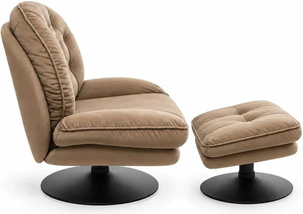 LuxuryForm DESIGN Otočné křeslo LUNA s podnožkou - latte