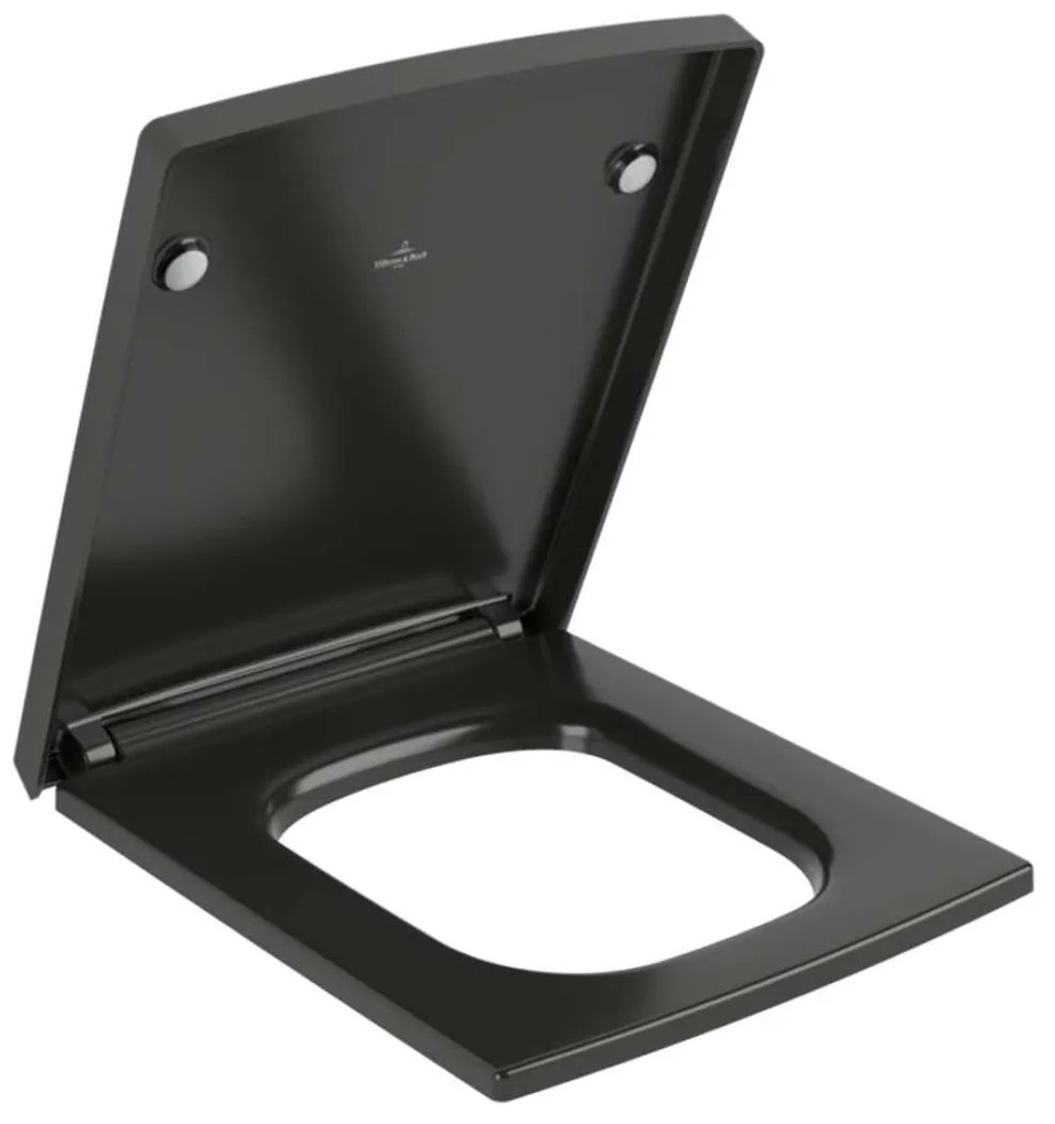 Villeroy & Boch Memento 2.0 - WC sedátko, SoftClosing, QuickRelease, Pure Black 8M24S1R7