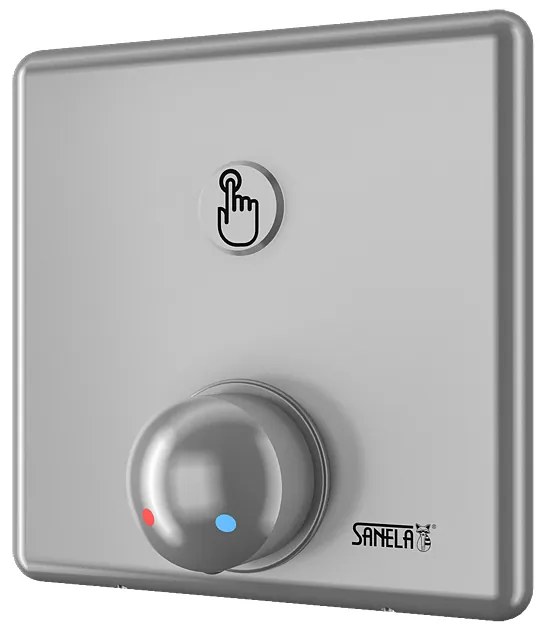 Sanela - Sprchová armatura s piezo tlačítkem pro mincovní a žetonové automaty s indexem N - pro dvě vody, regulace směšovací baterií