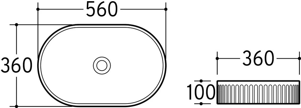 Comad Keramické umyvadlo na desku BEYOND 3 BLACK, černá mat