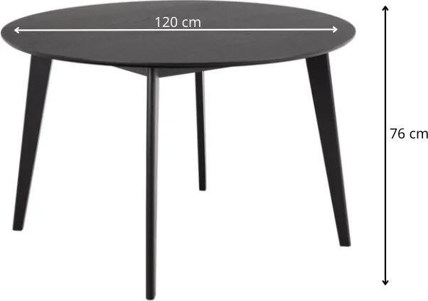 Kulatý jídelní stůl Roxby 120 cm černý