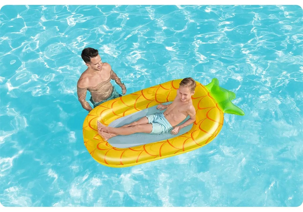 Nafukovací koupací matrace Bestway 43644 s motivem ananasu pro letní relaxaci a vodní radovánky