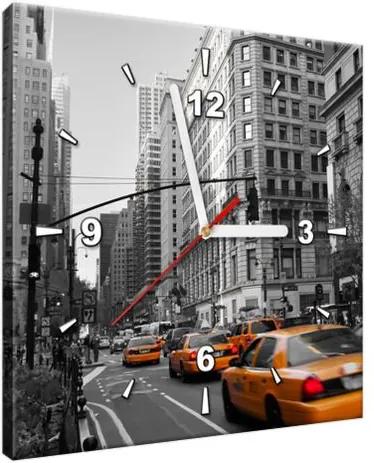 Tištěný obraz s hodinami Manhattan Taxi 30x30cm ZP1191A_1AI